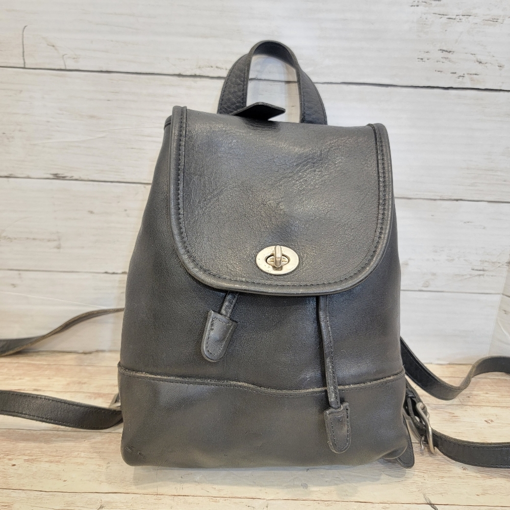 Mini Coach Legacy Vintage Backpack In Black Glove Lea… - Gem